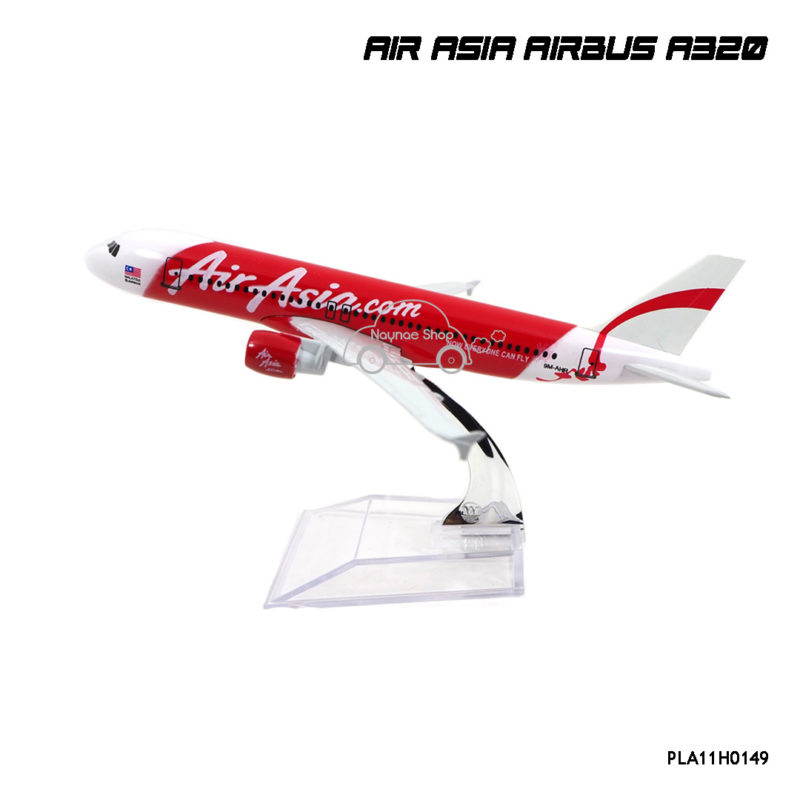 โมเดลเครื่องบิน แอร์ เอเชีย AIRASIA AIRBUS A320 .Com สีแดง
