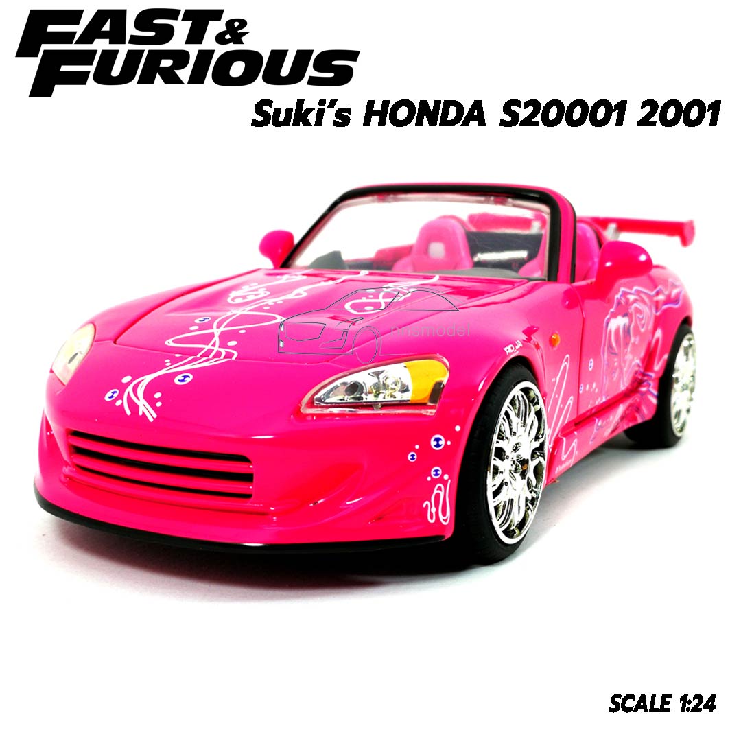 โมเดลรถ FAST SUKI'S HONDA S2000 2001 สีชมพู (Scale 1:24)